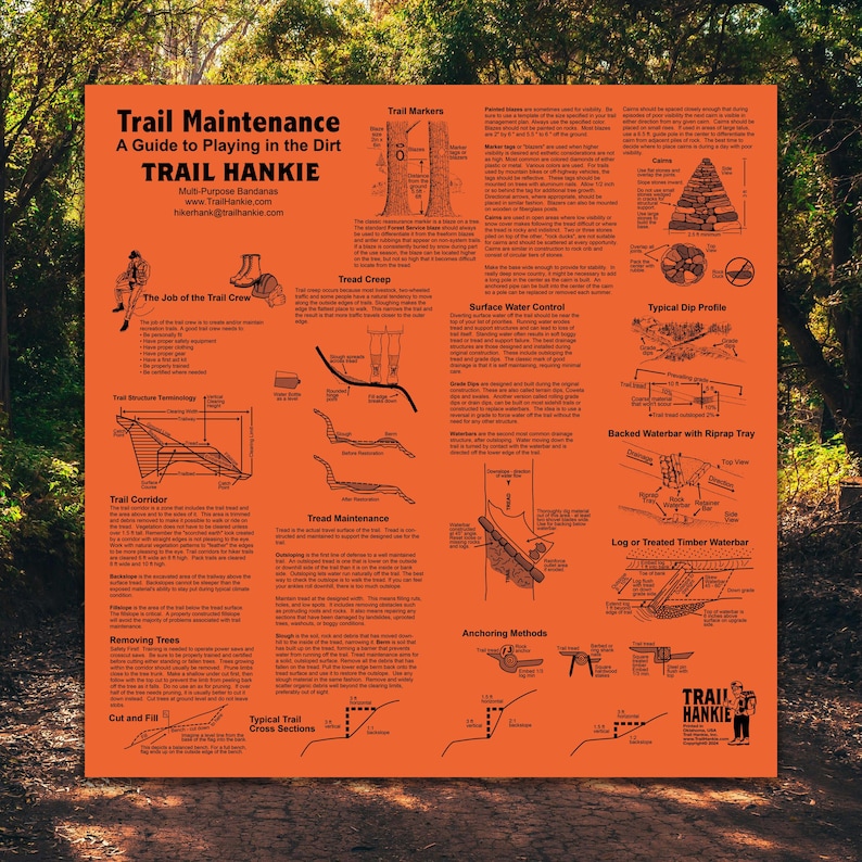 Trail Maintenance Bandana: Hiking & Camping Guide - Etsy