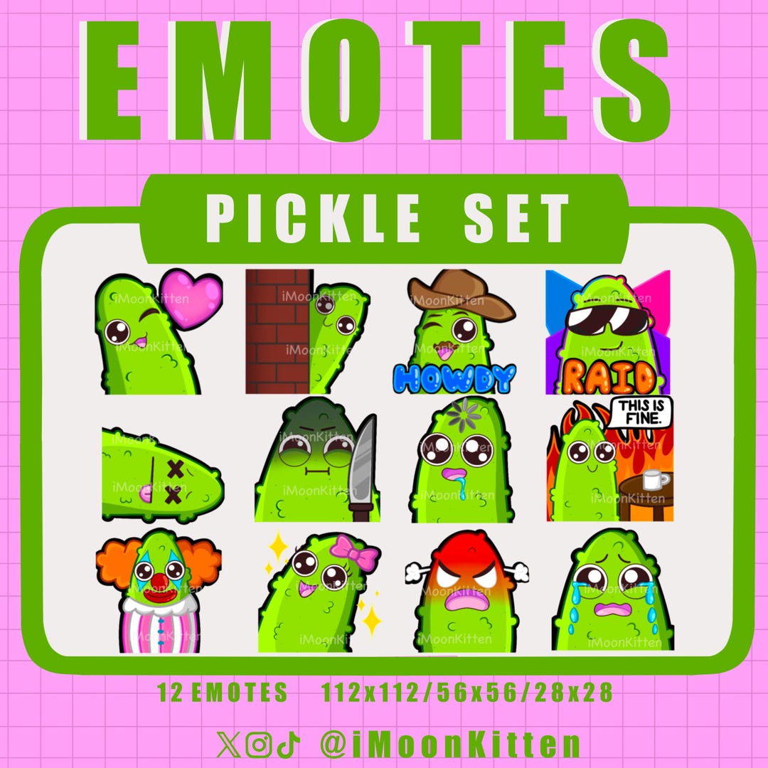 Cute Pickle Emote Pack - Etsy