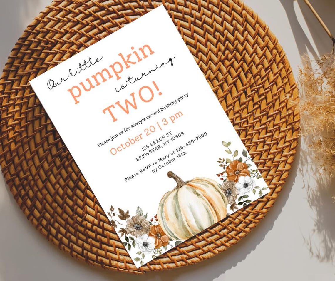 Editable Fall Birthday Invitation - Etsy