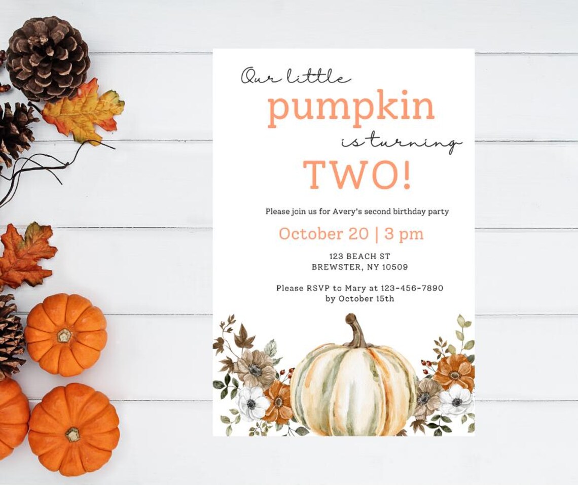 Editable Fall Birthday Invitation - Etsy