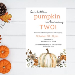 Editable Fall Birthday Invitation - Etsy