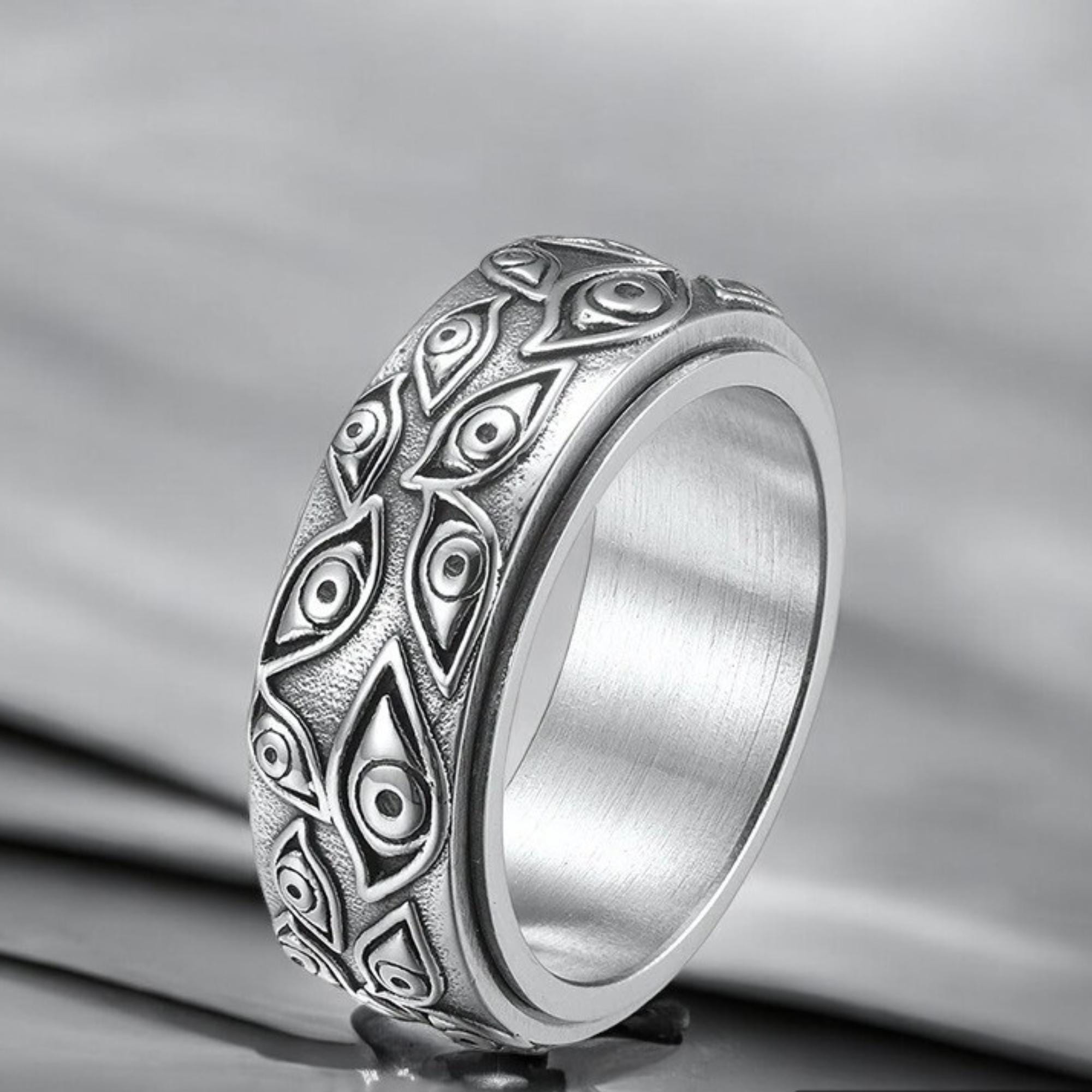 Jujutsu Kaisen Sukuna Spinner Ring Gold Fidget Ring for Anxiety Relief ...