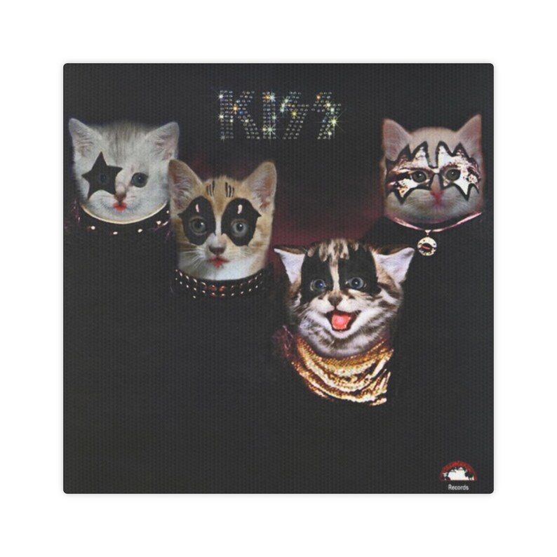 Hiss, Cat Album Cover Parody, Cute Cat Wall Decor, Funny Cat Print, 70s ...