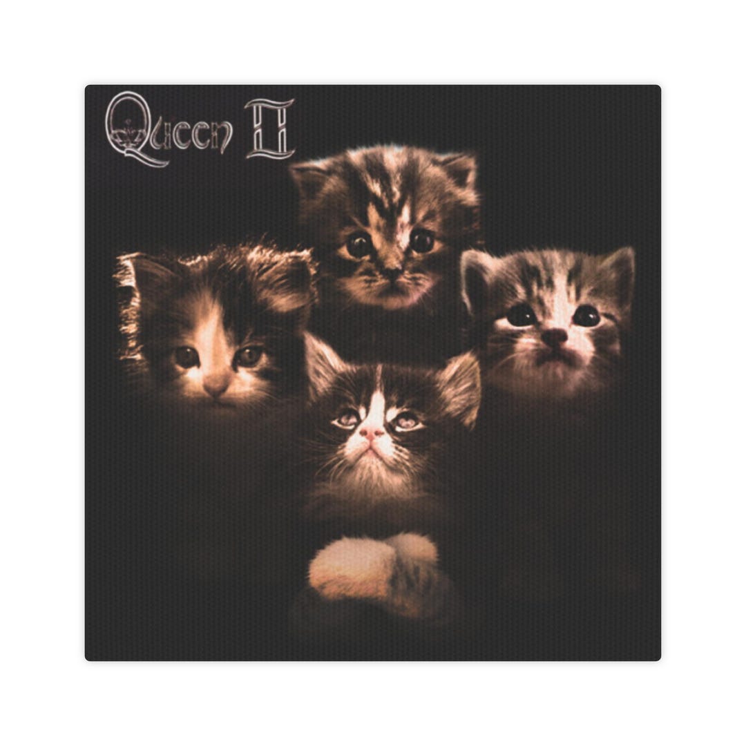 Queen II, Cat Album Cover Parody, Cute Cat Wall Decor, Funny Cat Print ...