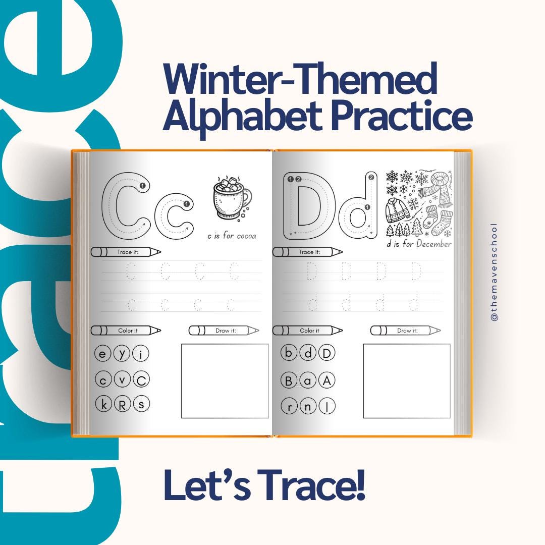 Winter Alphabet Practice Worksheet | Fun Tracing, Writing, and Letter ...