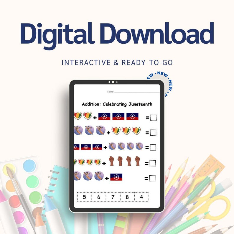 Addition Worksheet for Kids: Celebrating Black History | Juneteenth ...