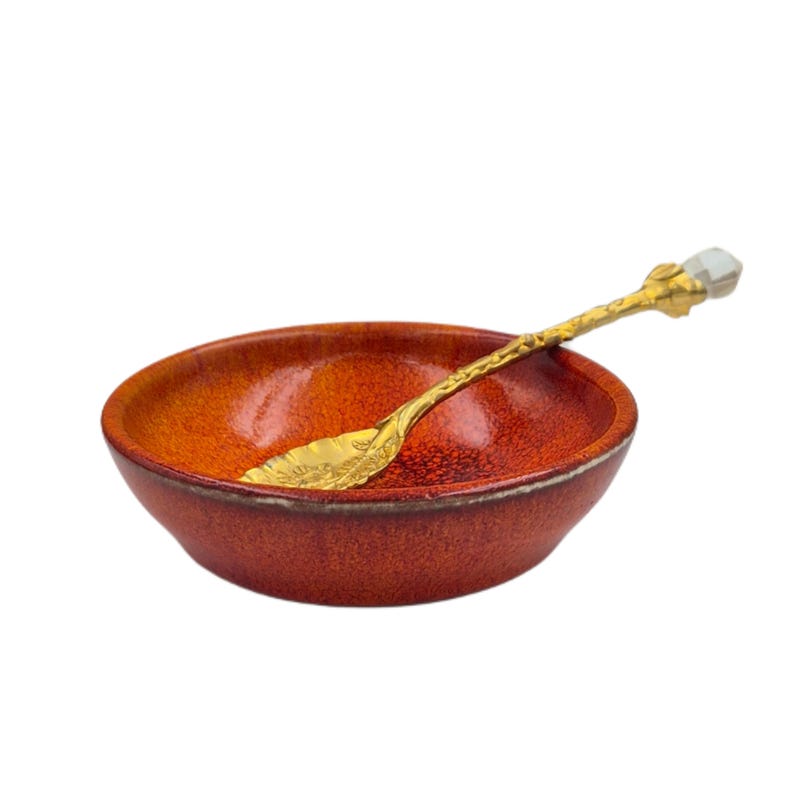 Set of 3 Solar Orange Trinket Dishes – Hand-painted Irish Stoneware ...