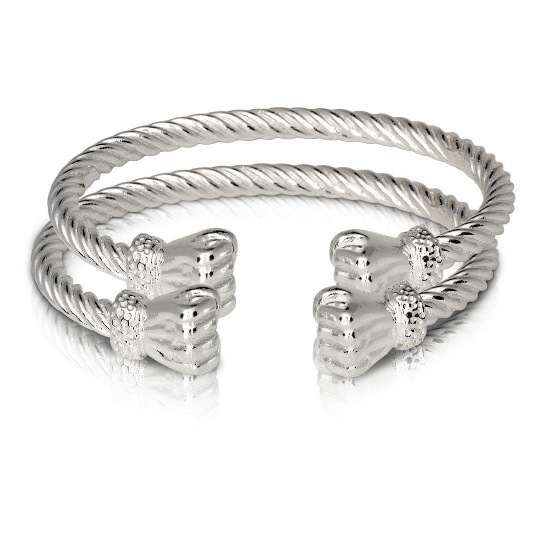 925 Sterling Silver Thick West Indian Bangles With Large Fist for Women ...
