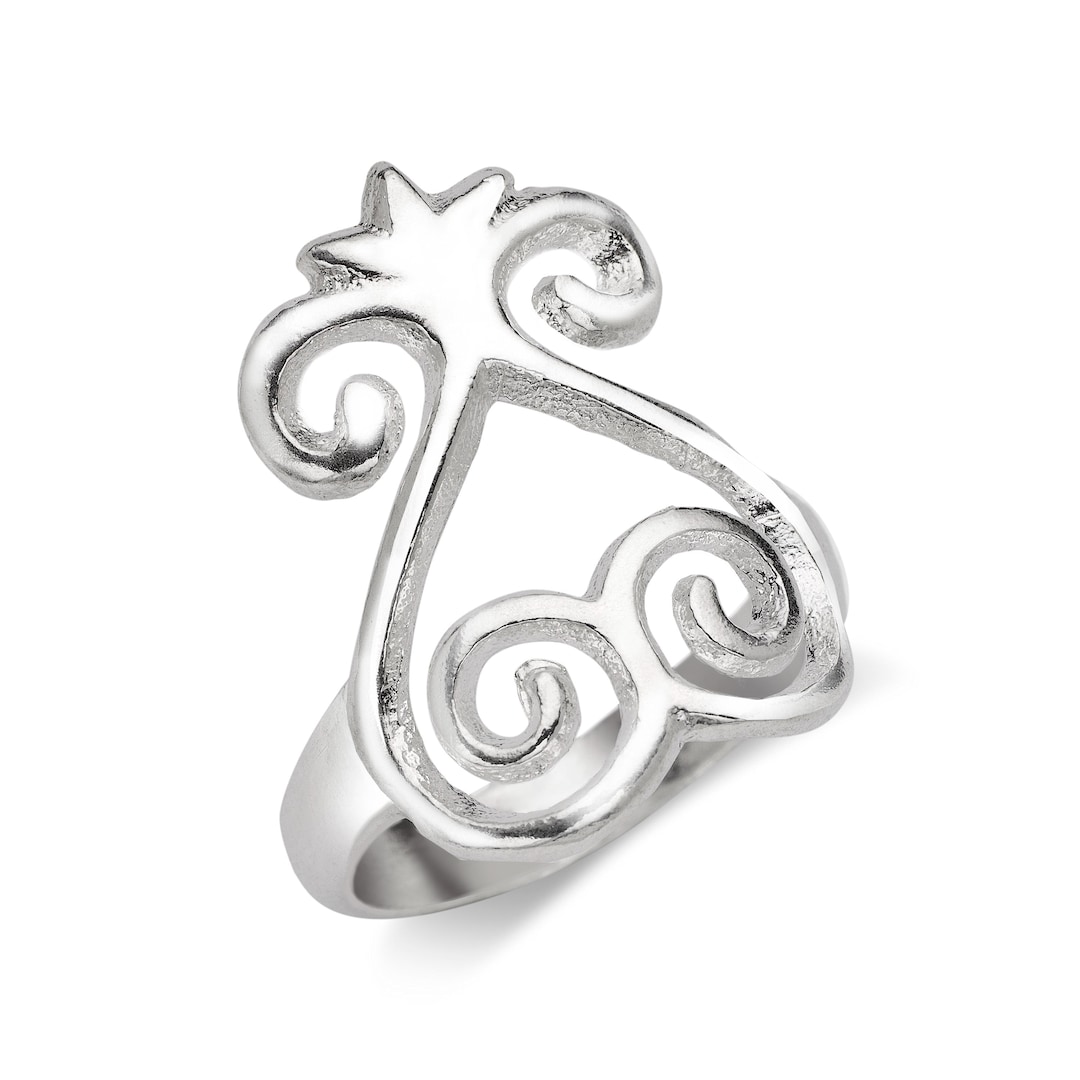 Sankofa .925 Sterling Silver Ring, Adinkra Symbol Jewelry, Ethnic ...