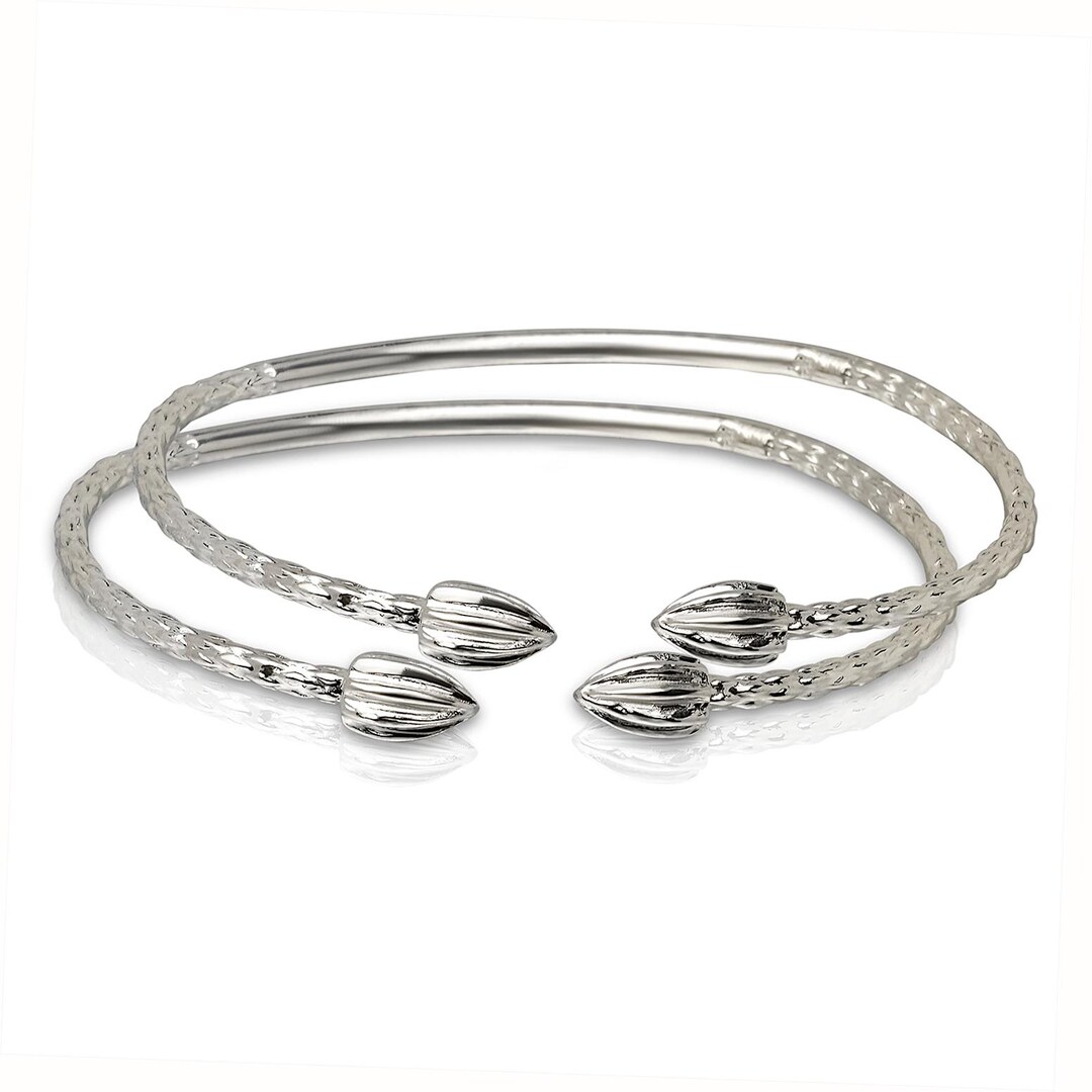 Cocoa Pods Pointy Bulb Ends .925 Sterling Silver West Indian Bangles ...