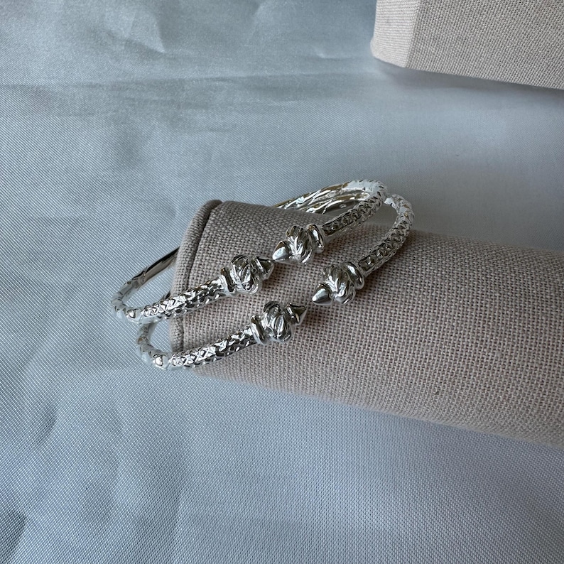 Torch Ends Taj Mahal .925 Sterling Silver West Indian Bangle Caribbean ...
