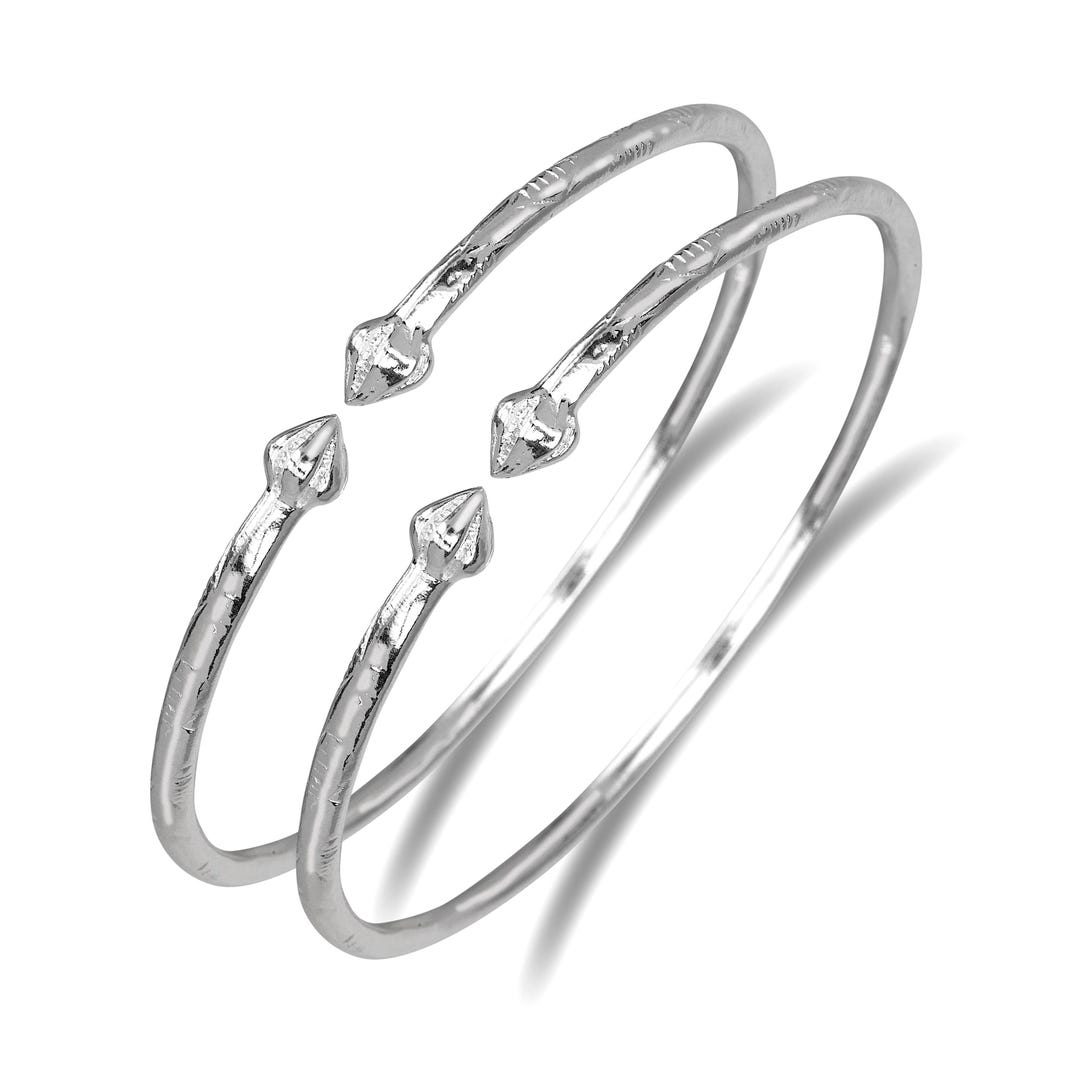 Bulb Ends .925 Solid Sterling Silver West Indian Cuff Bracelets ...