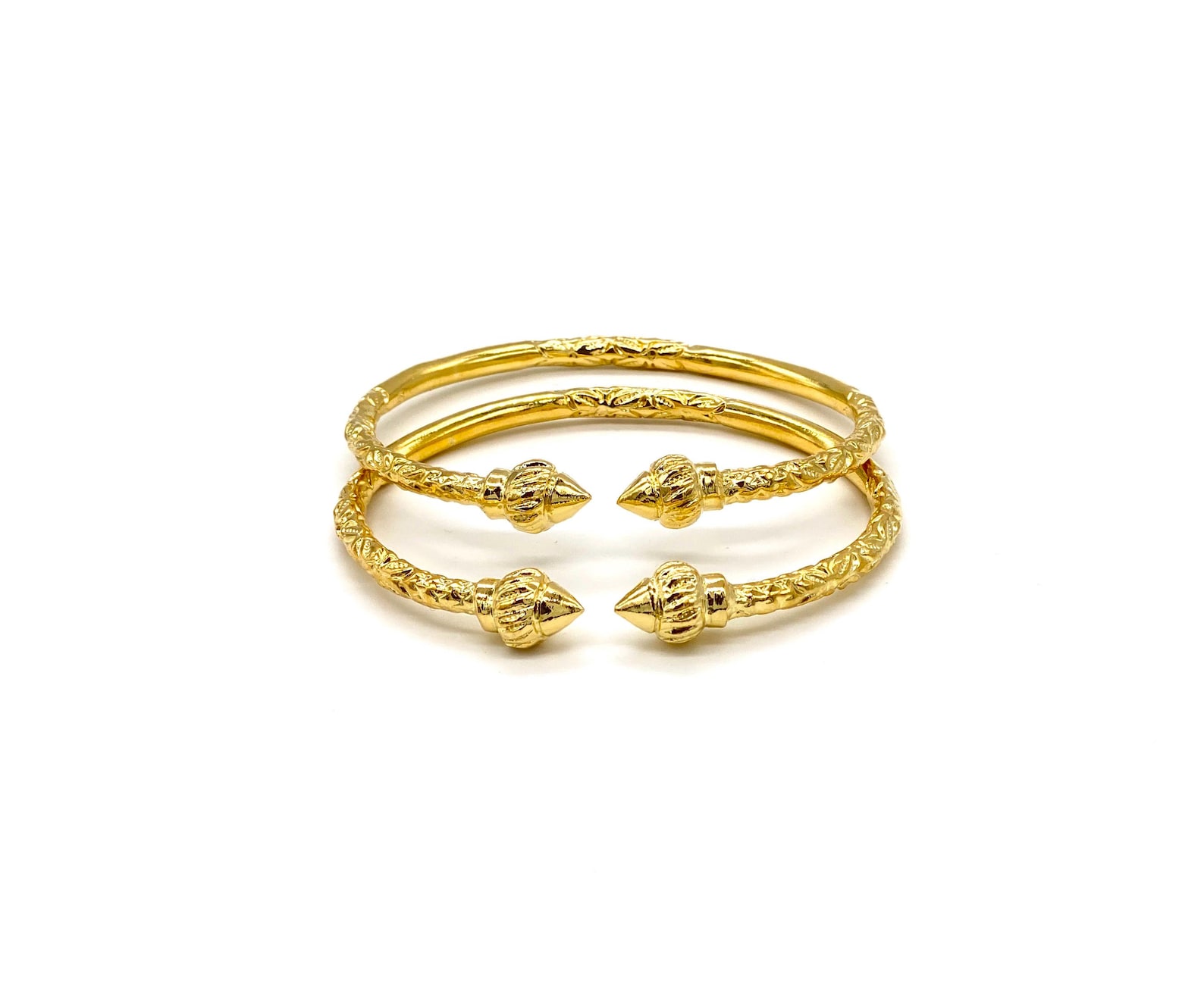 Taj Mahal Ridged Arrow 14k Gold Plated on .925 Sterling Silver Thick ...