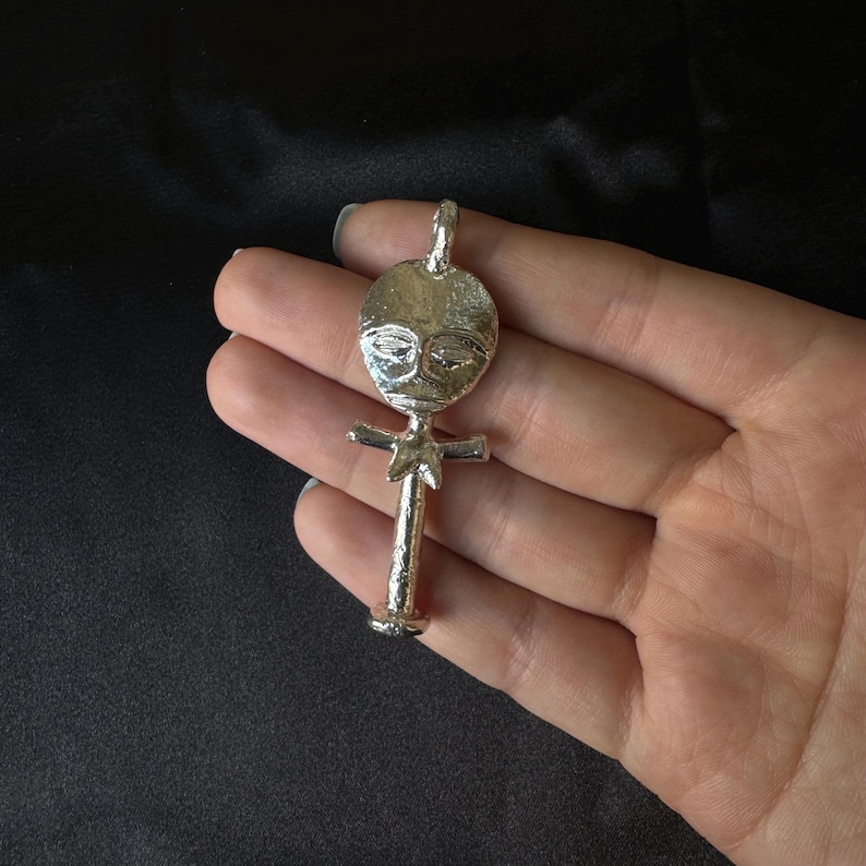 Ashanti Doll Pendant, African Fertility Doll, Solid .925 Sterling ...