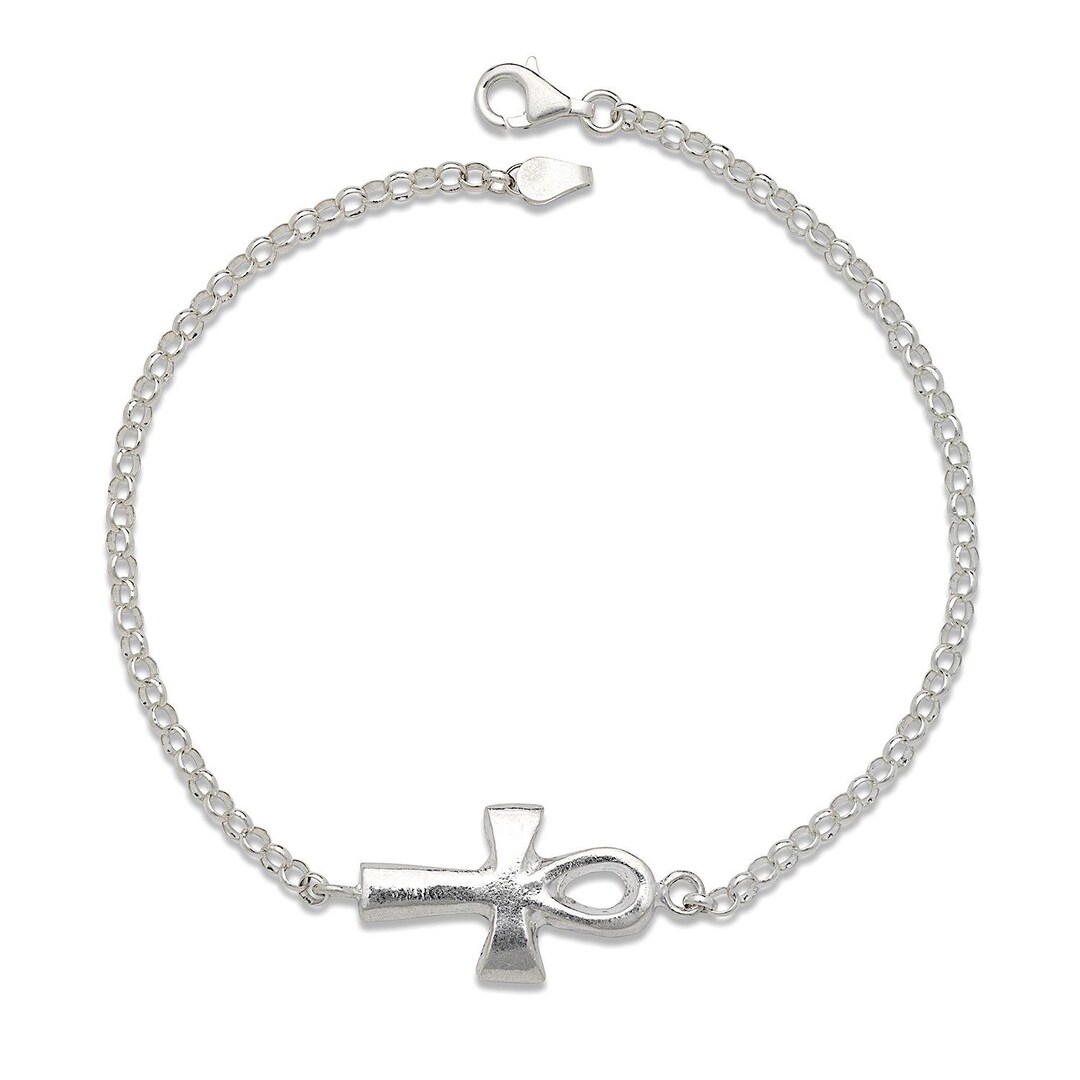 Ankh 925 Sterling Silver Anklet, Ankle Bracelet - Etsy