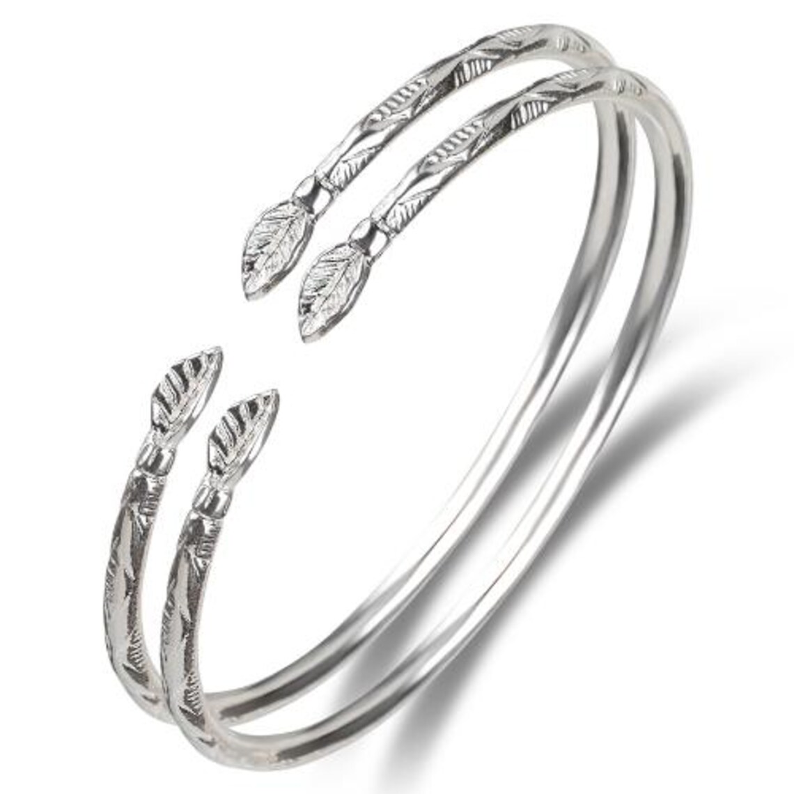 Leaf .925 Sterling Silver West Indian Bangles, Bangle Set, Caribbean ...