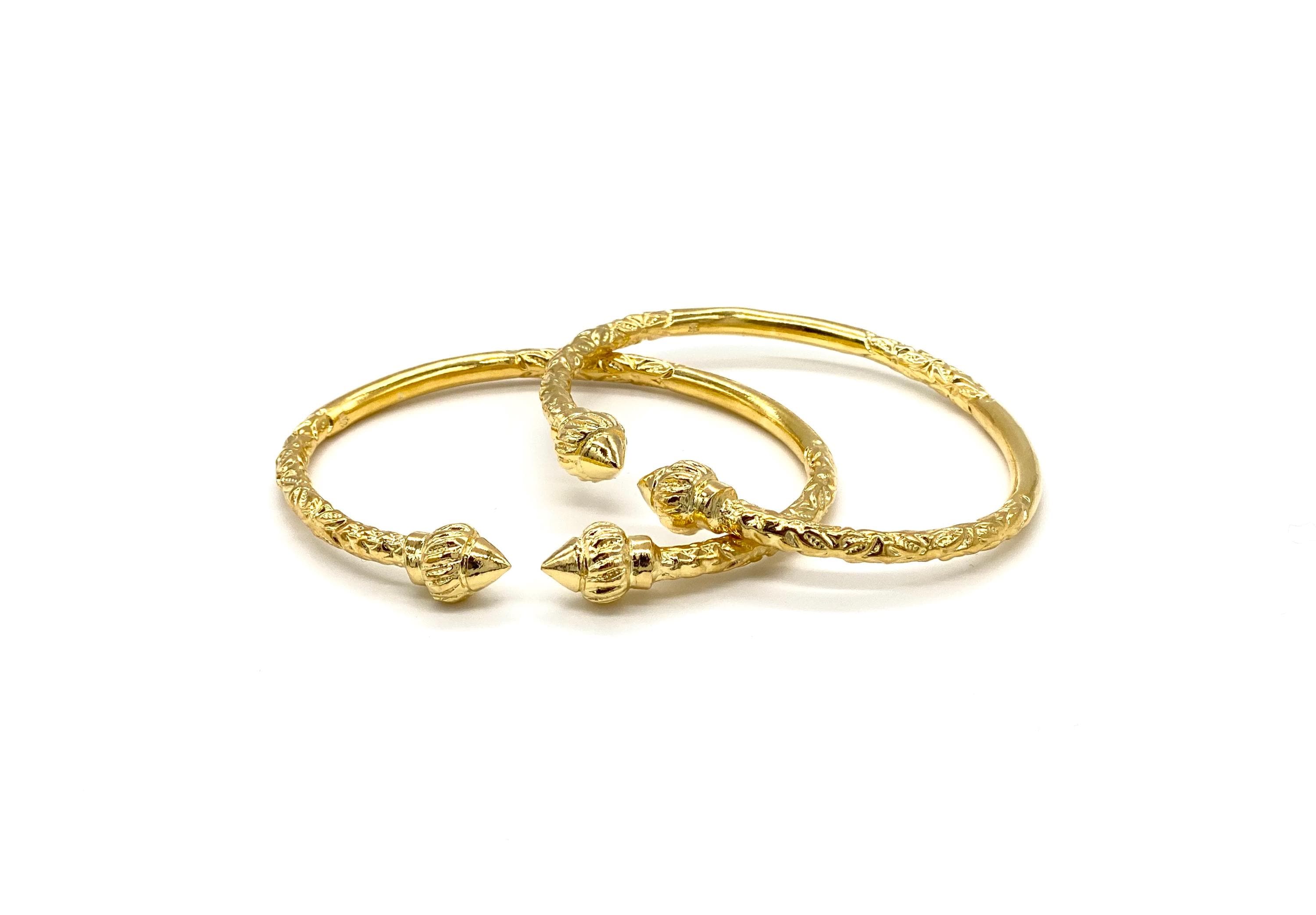 Taj Mahal Ridged Arrow 14k Gold Plated on .925 Sterling Silver Thick ...
