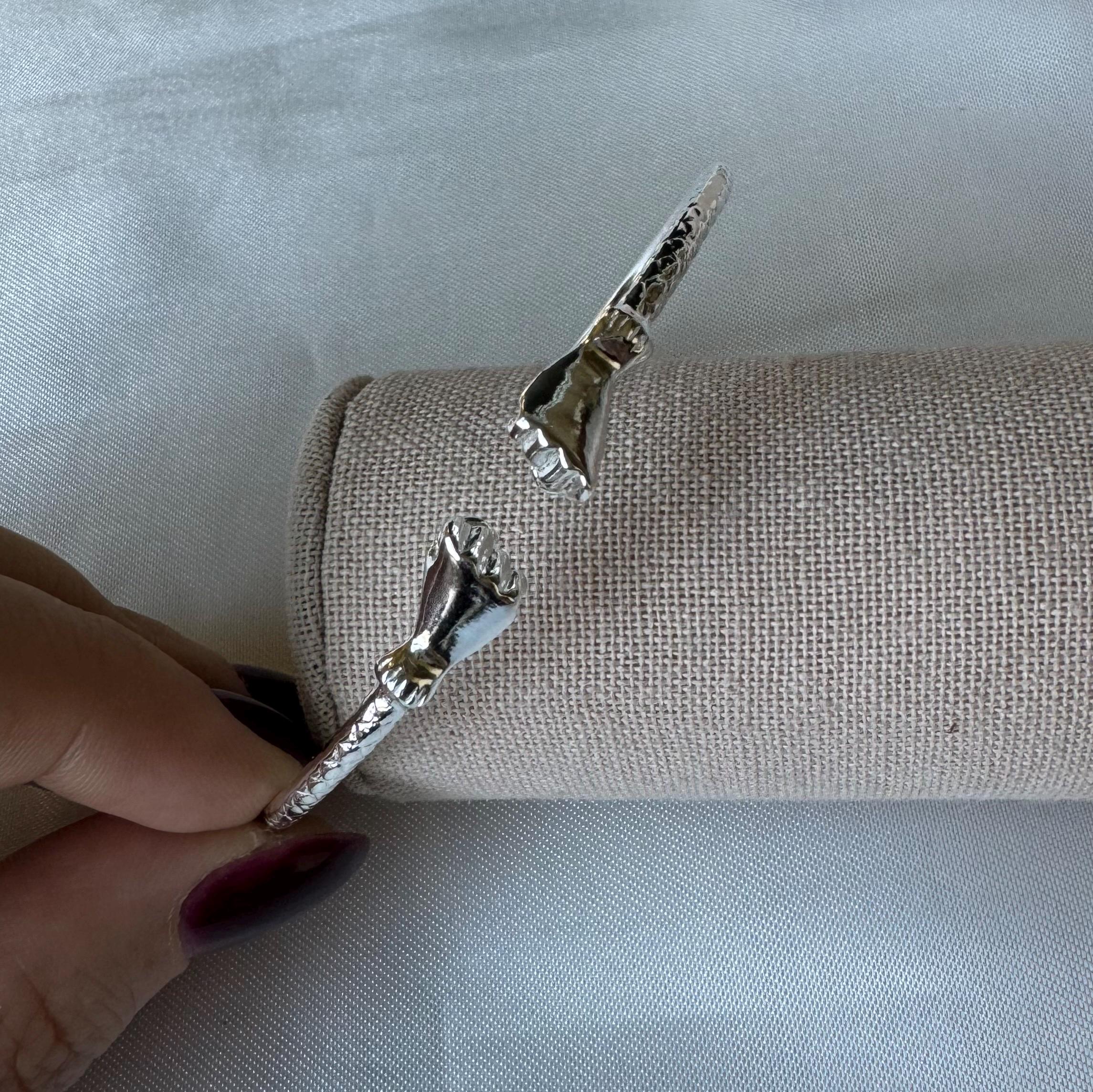Fist .925 Sterling Silver West Indian Bangle, Caribbean Style Cuff ...