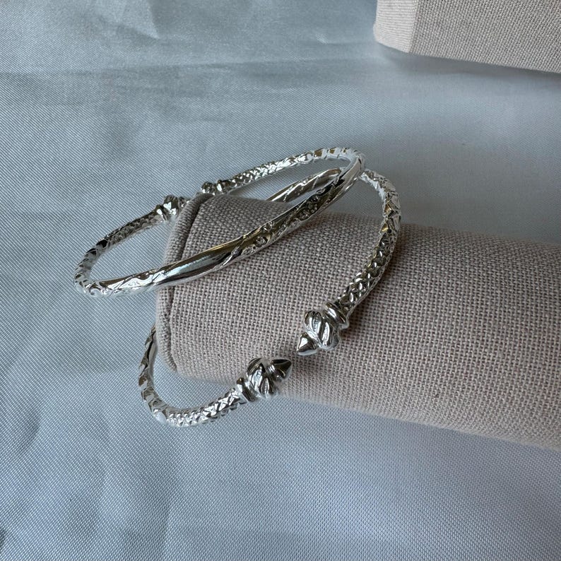 Torch Ends Taj Mahal .925 Sterling Silver West Indian Bangle Caribbean ...