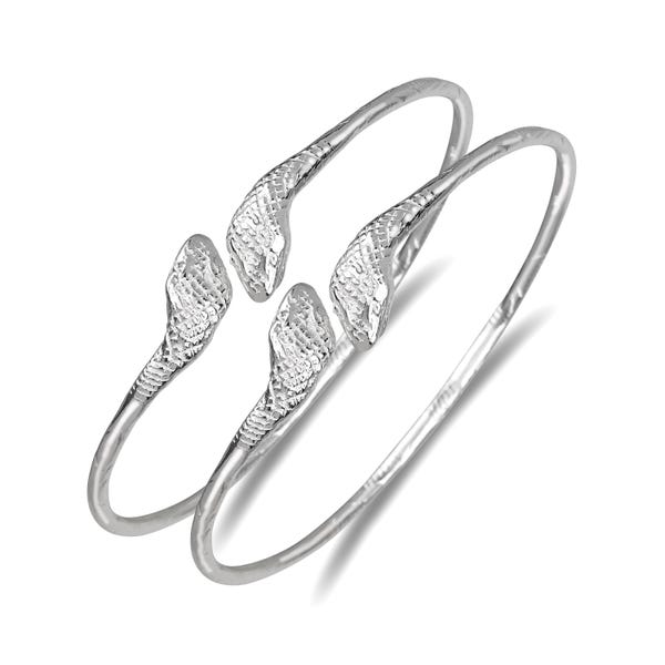 Silver Snake Bangle - Etsy