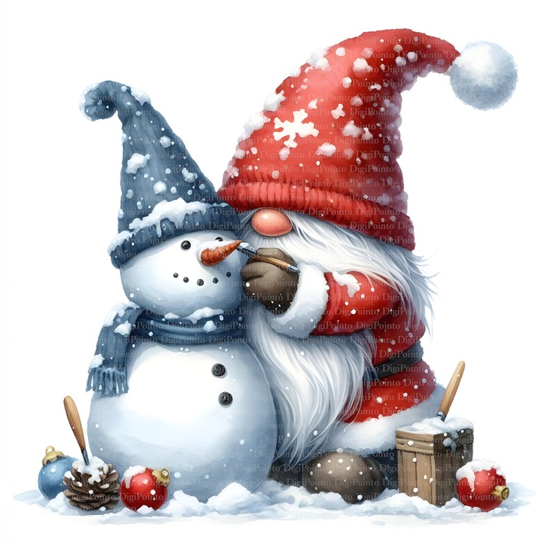 3 Christmas Gnome Snowman Clipart, Digital Download, Jpgs Files ...