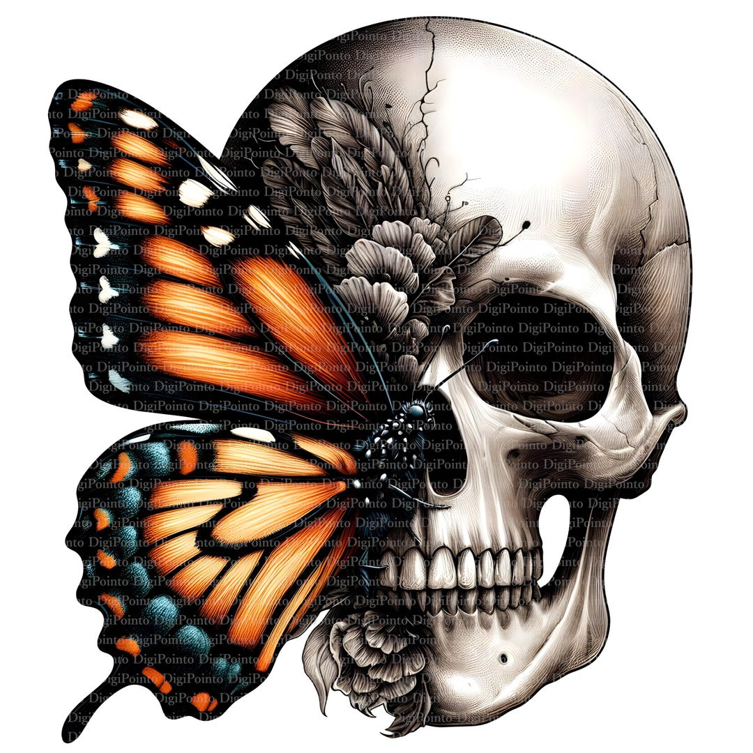 2face Skull Butterfly, Digital Download, No Background, Transparent PNG ...