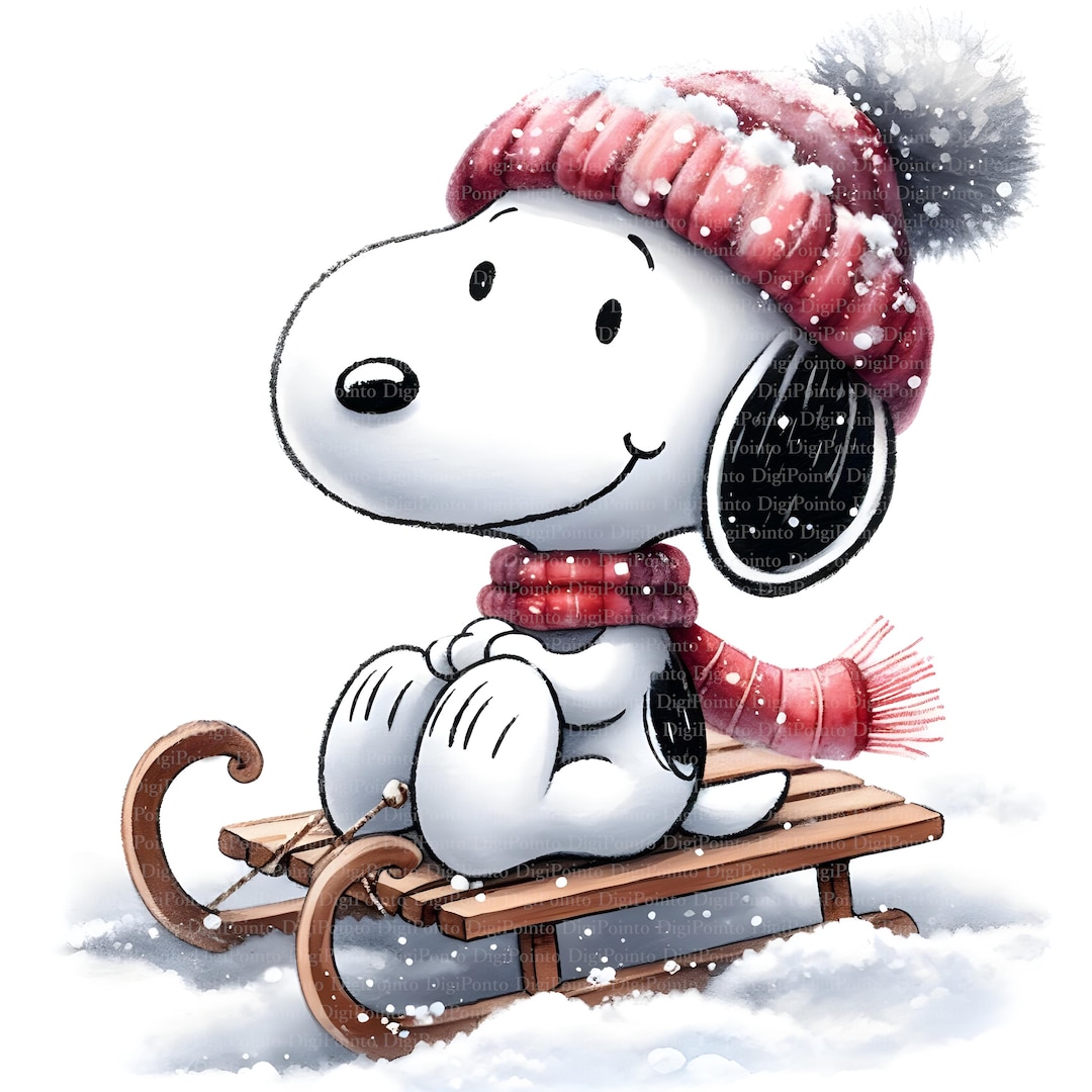 7 Snoopy Sleigh Ride Clipart, Digital Download, Jpgs Files, Instant ...