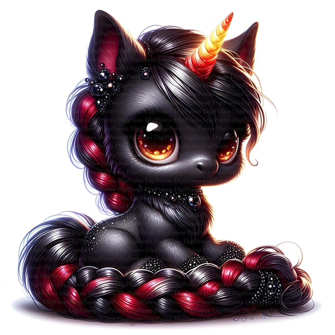 Black Unicorn Clipart, Digital Download, Jpgs Files, Instant Download ...