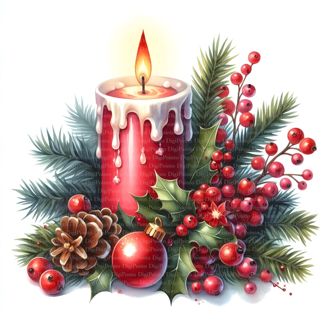 7 Advent Candle Christmas Clipart, Digital Download, Jpgs Files ...