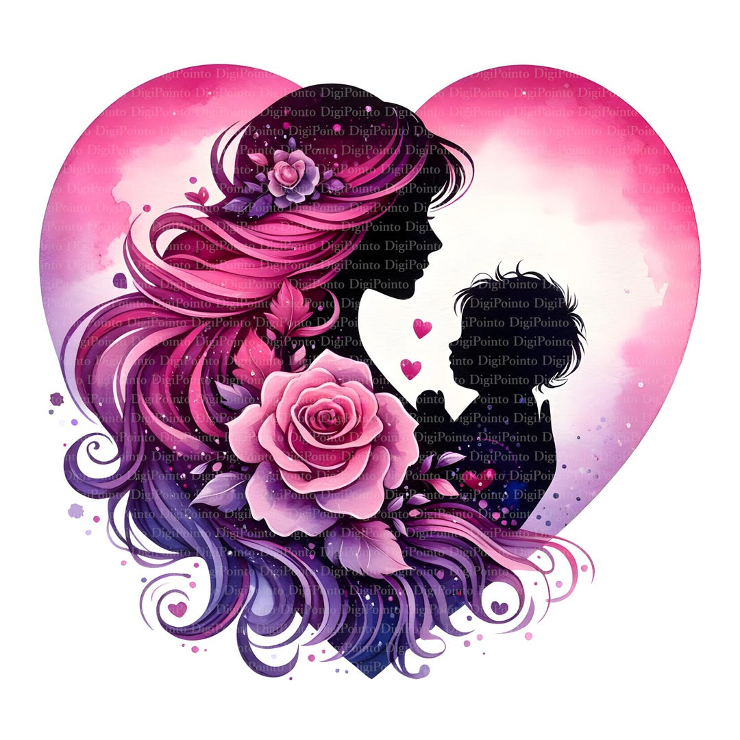 8 Mother Love Heart Clipart, Digital Download, Jpgs Files, Instant ...