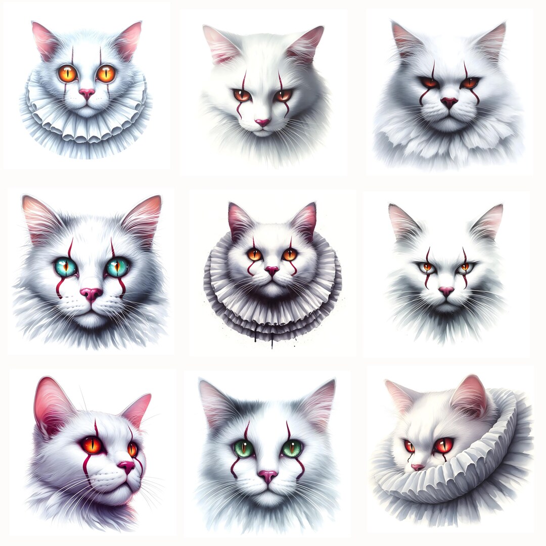 11 Pennywise Cat Clipart, Digital Download, Jpgs Files, Instant ...