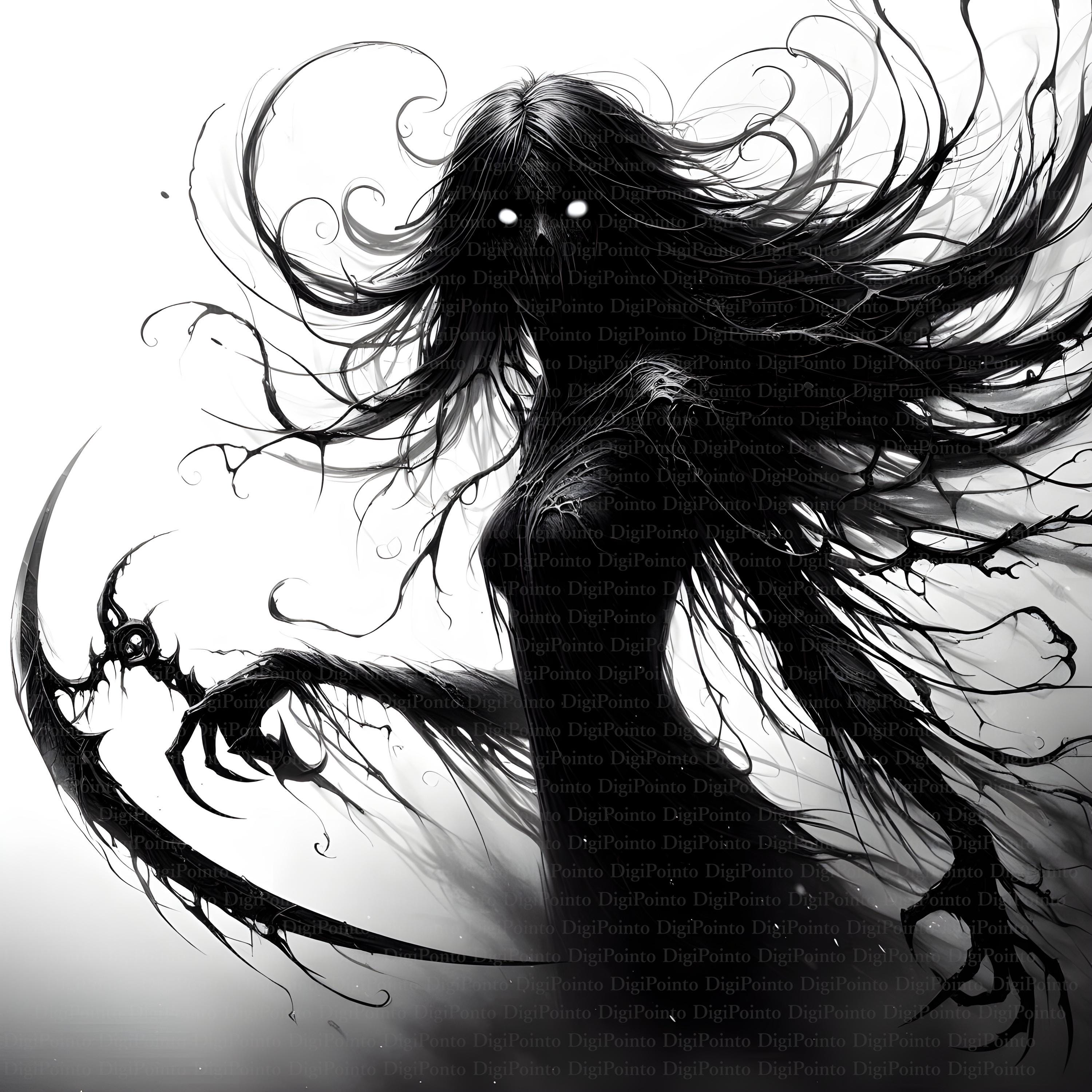 6 Dark Figure Horror Creature Clipart, Digital Download, Jpgs Files ...