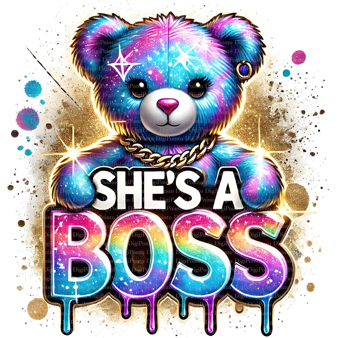 She's a Boss Teddy Bear Clipart, Digital Download, Jpgs Files, Instant ...
