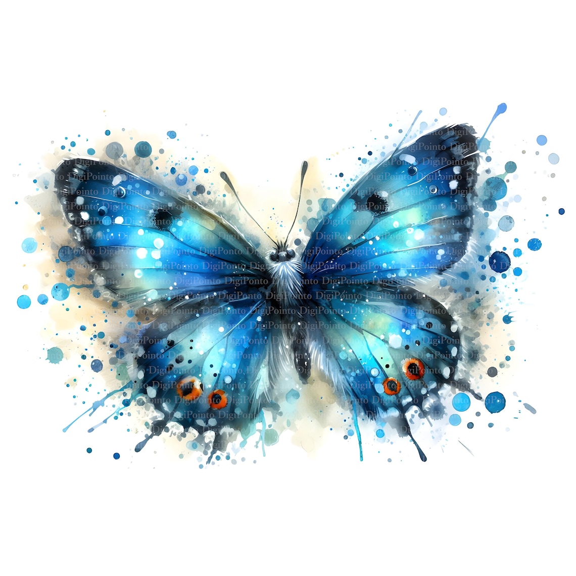 4 Blue Butterfly, Digital Download, No Background, Transparent PNG ...