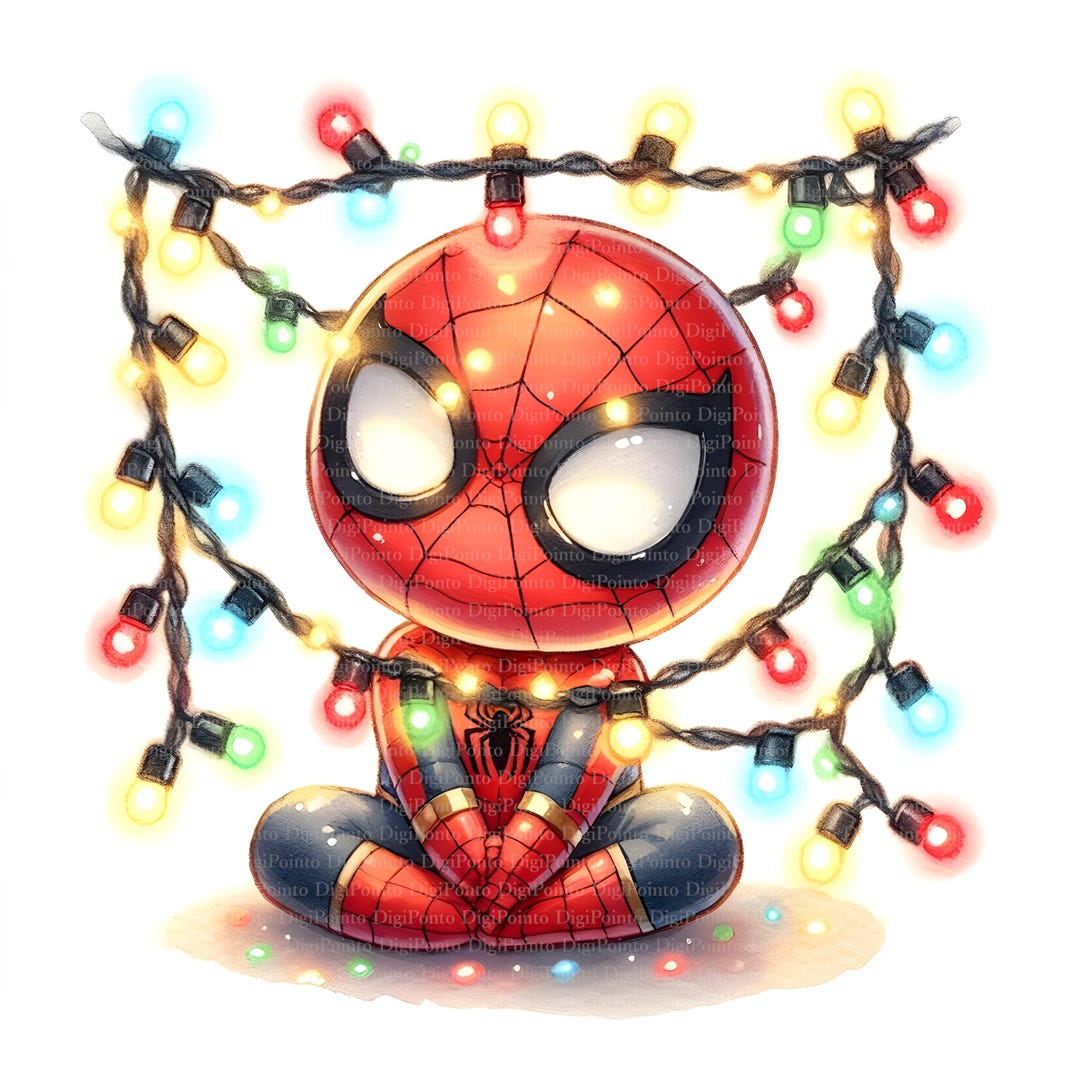 Fairy Lights Spidey Christmas, Digital Download, No Background ...