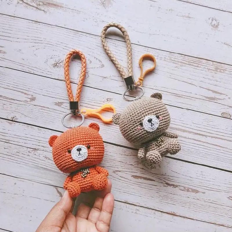 Teddy Bear Keychain - Etsy