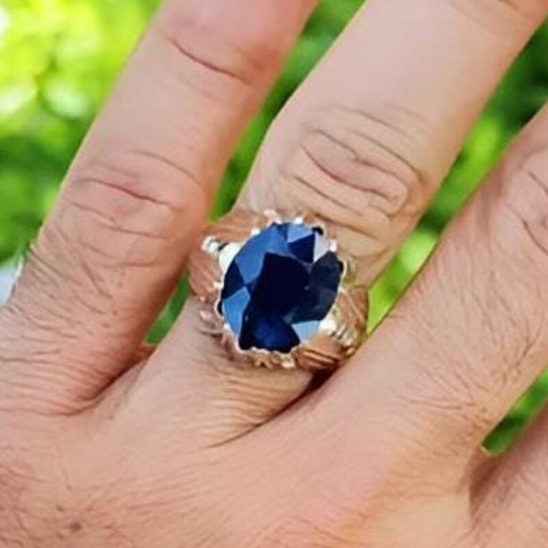 Mens Neelam Kashmiri Ring - Etsy