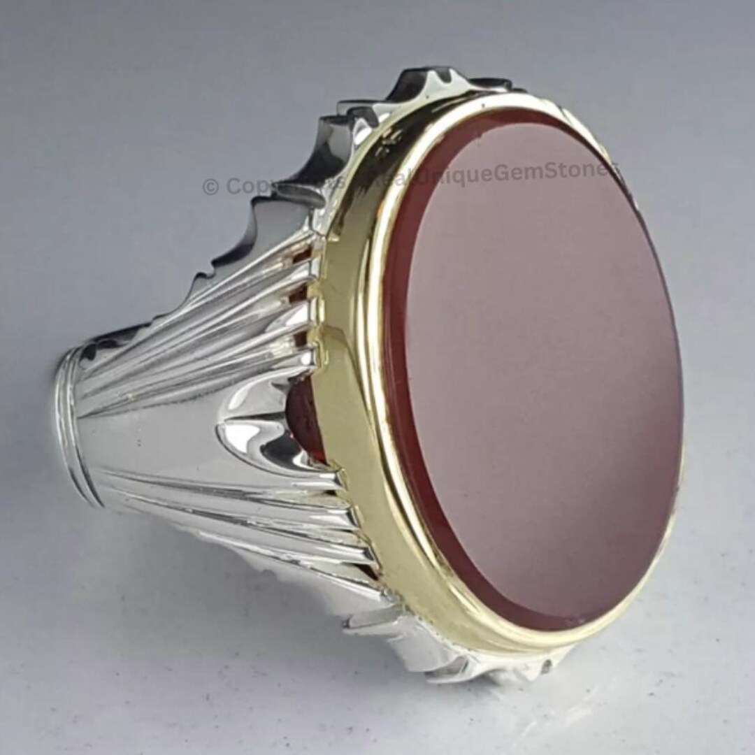Original Yemeni Aqeeq Agate Ring Top Quality 925 Sterling Silver ...