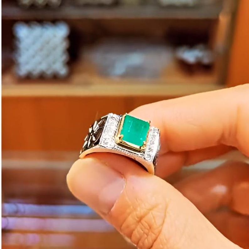 Original Zambian Zamurd Ring Best Quality Emerald Ring Sterling Silver ...