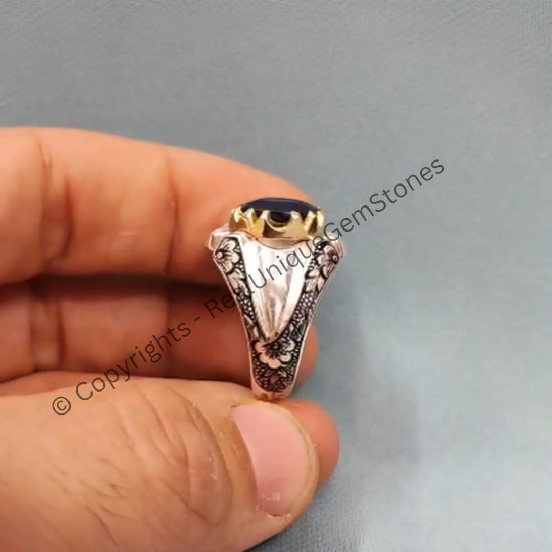 Blue Kashmiri Sapphire Neelum Gemstone Ring for Men Top Quality ...