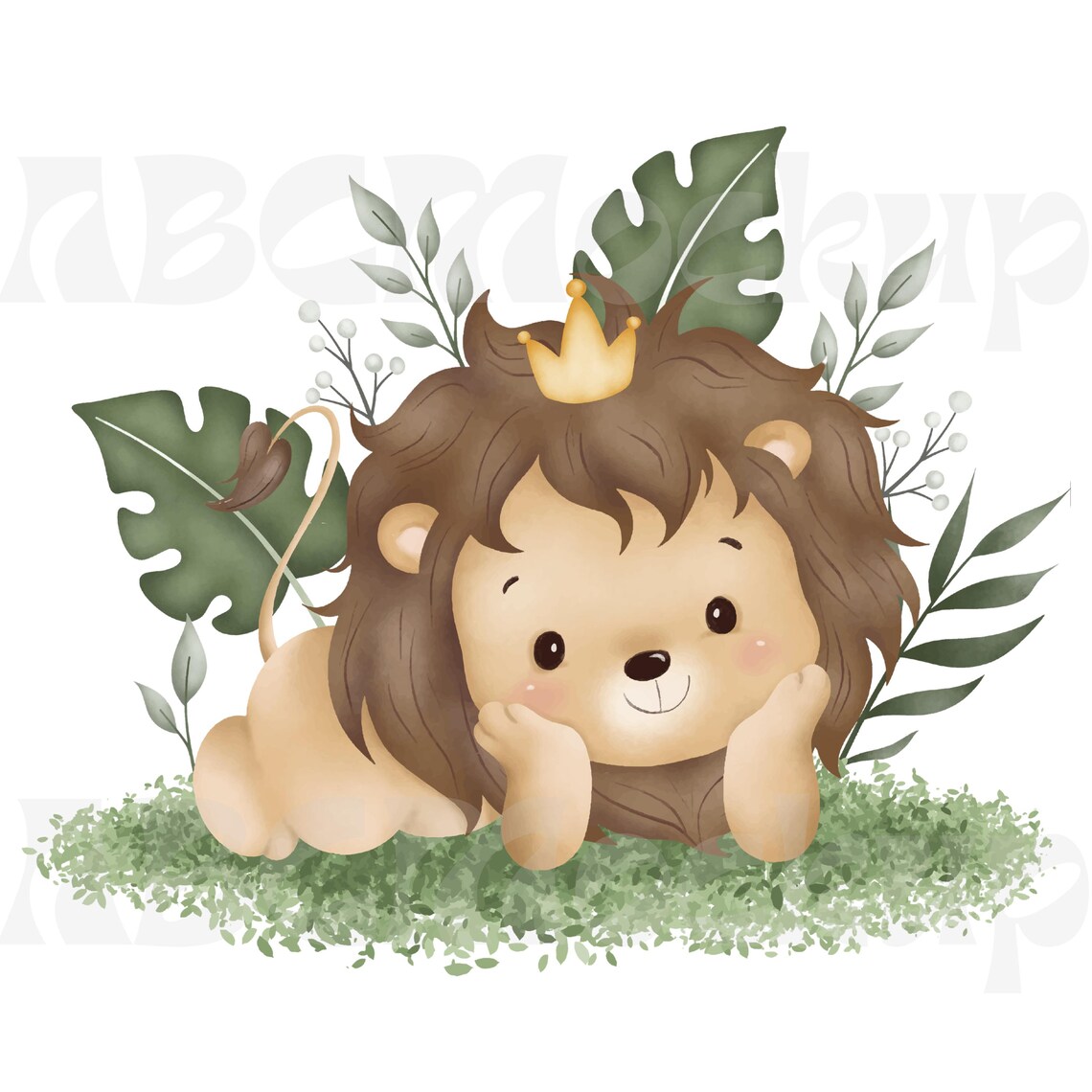 Baby Safari Lion Kids PNG Mockup, Jungle Lion PNG, Jungle Png ...