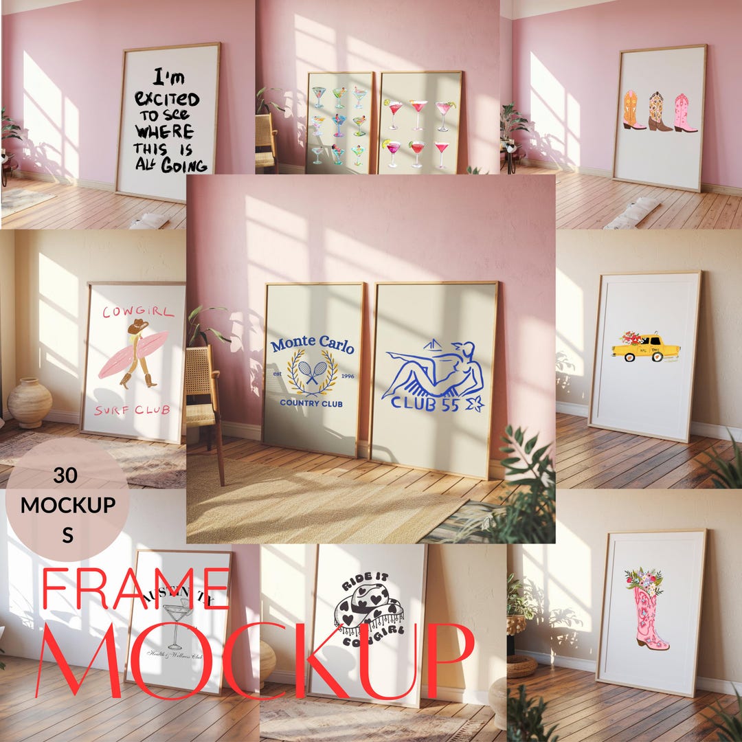 30 Minimal Wall Frame Portrait Mockups, Customisable Wall Frame Mockups ...