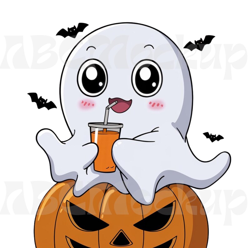 Spooky Scary Cute Ghost Halloween PNG, Fall Winter Autumn Themed Png ...