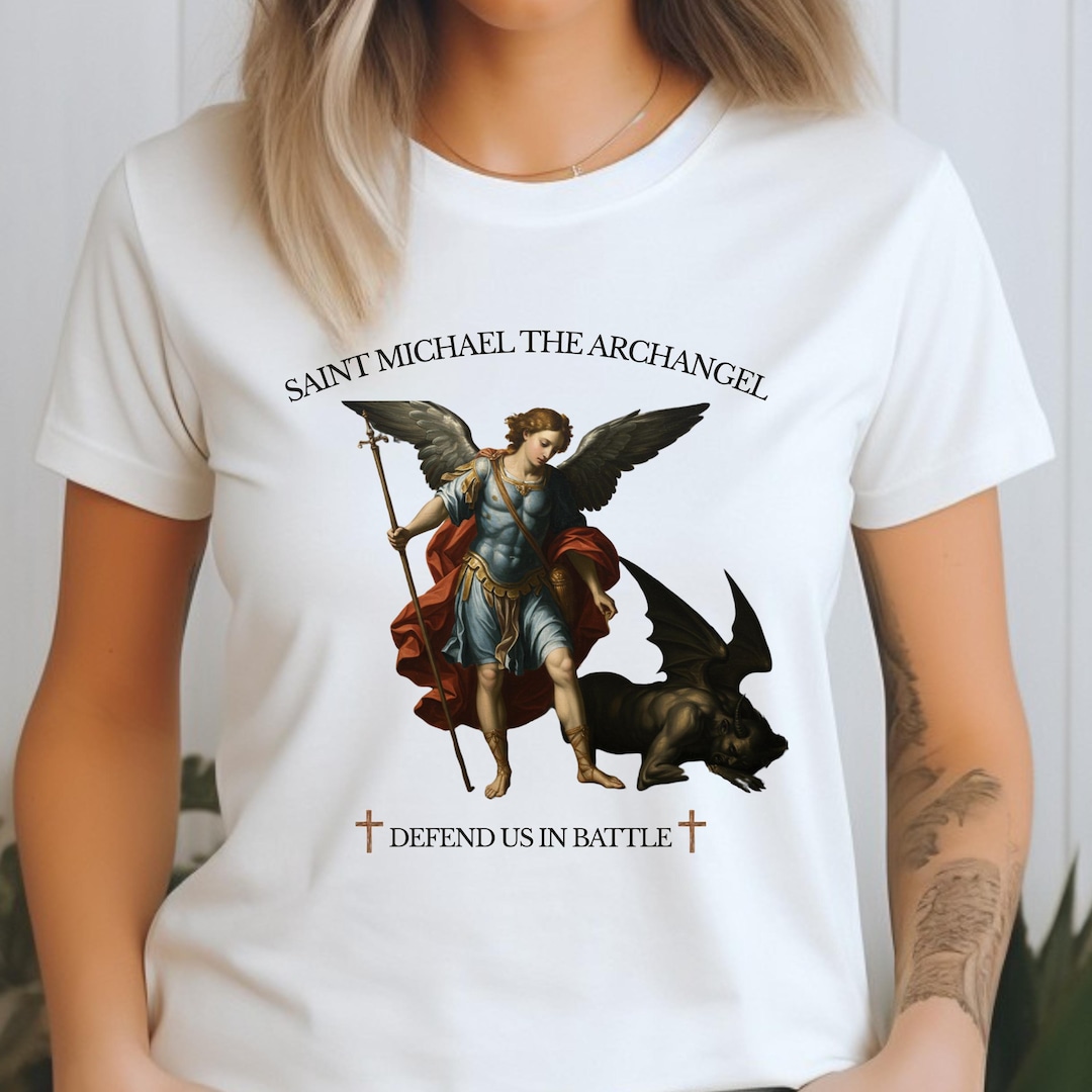 Adult Saint Michael the Archangel T Shirt, Saint Michael Prayer ...