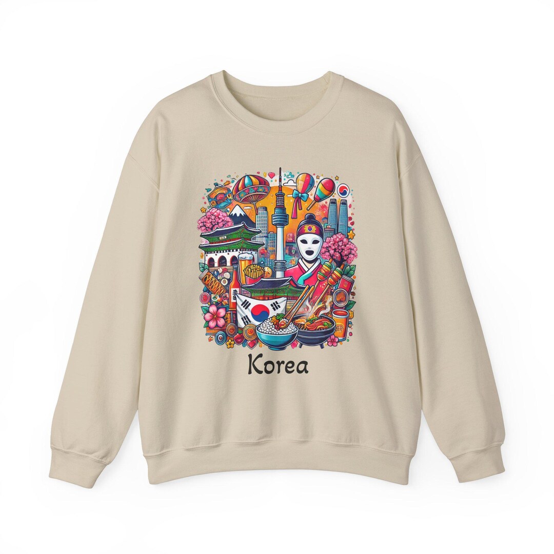 Korea Iconic Experience Sweatshirt, Korean Culture Jumper, Graphic ...
