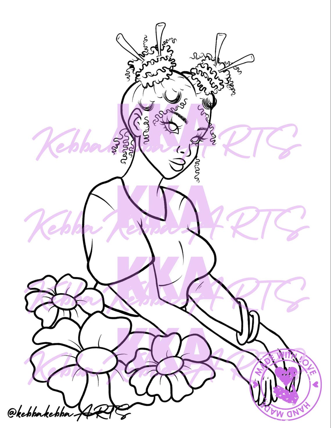 Single Cute Coloring Pages Featuring Cute Girl With Chop Sticks! Relax ...