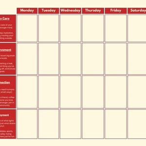 BACE Tracker Printable: CBT Self-care Worksheet (weekly PDF Download A4 ...