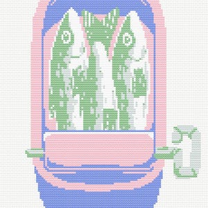 A4 Vintage Sardine Tincross-stitch Pattern | Retro Kitchen Decor PDF ...