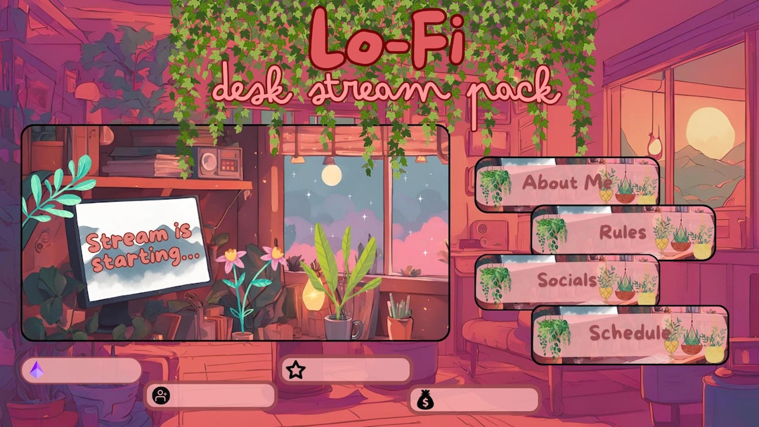 Cozy Stars Twitch Overlay Animated Scenes Starting, BRB, Ending Twitch ...