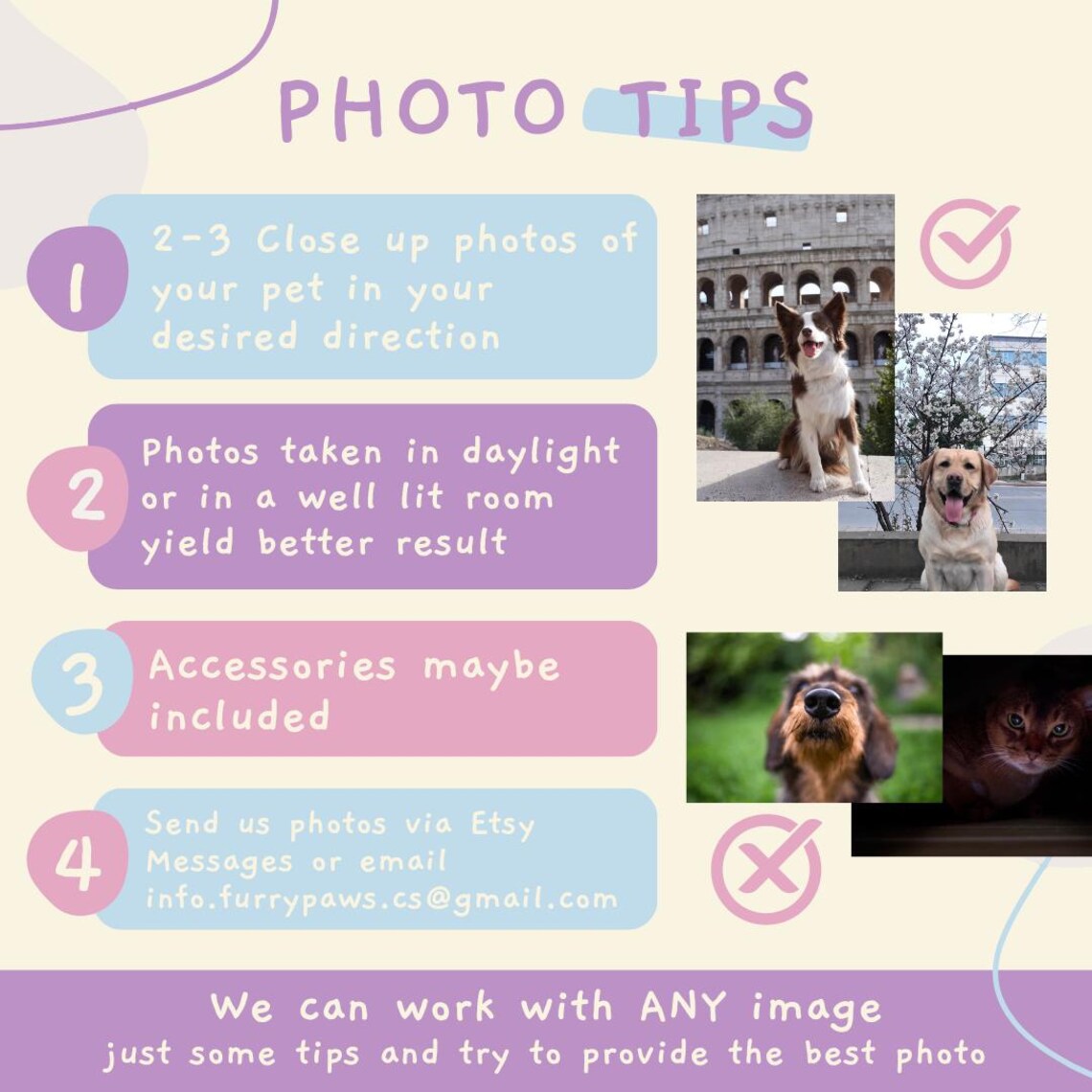 Custom Hand-drawn Pet ID Card Personalized Printable Pet Portrait, Pet ...